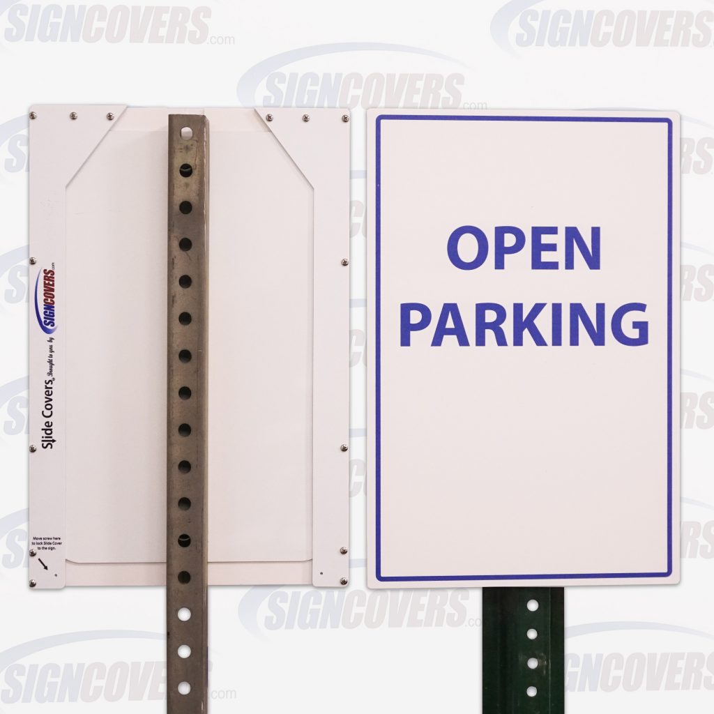 "Open Parking" Parking Sign Slide Cover™ – Sign Covers