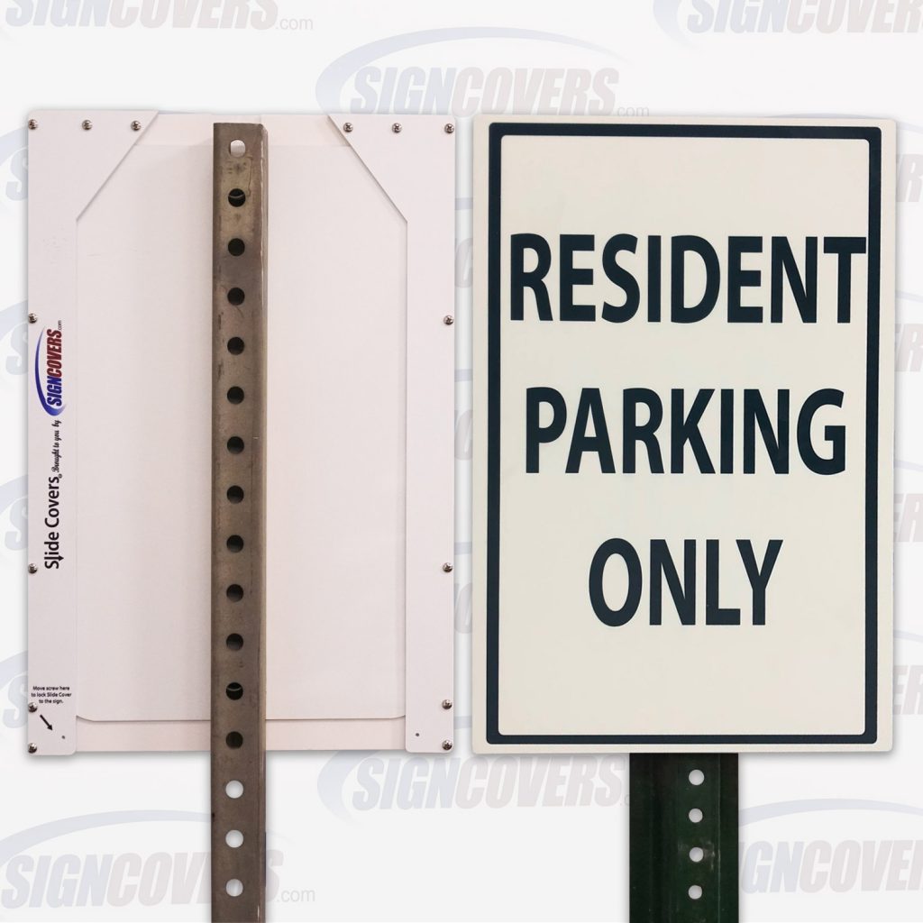 "Resident Parking Only" Parking Sign Slip Cover – Sign Covers