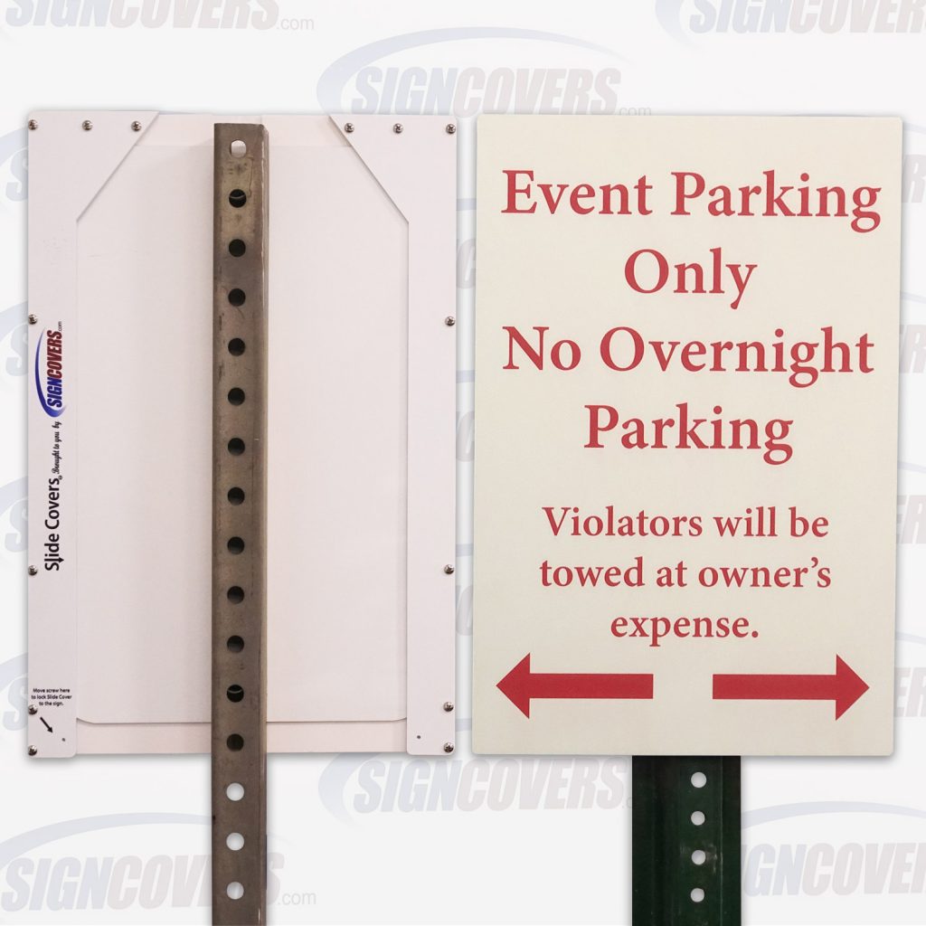 "No Parking During Events" Parking Sign Slip Cover – Sign Covers