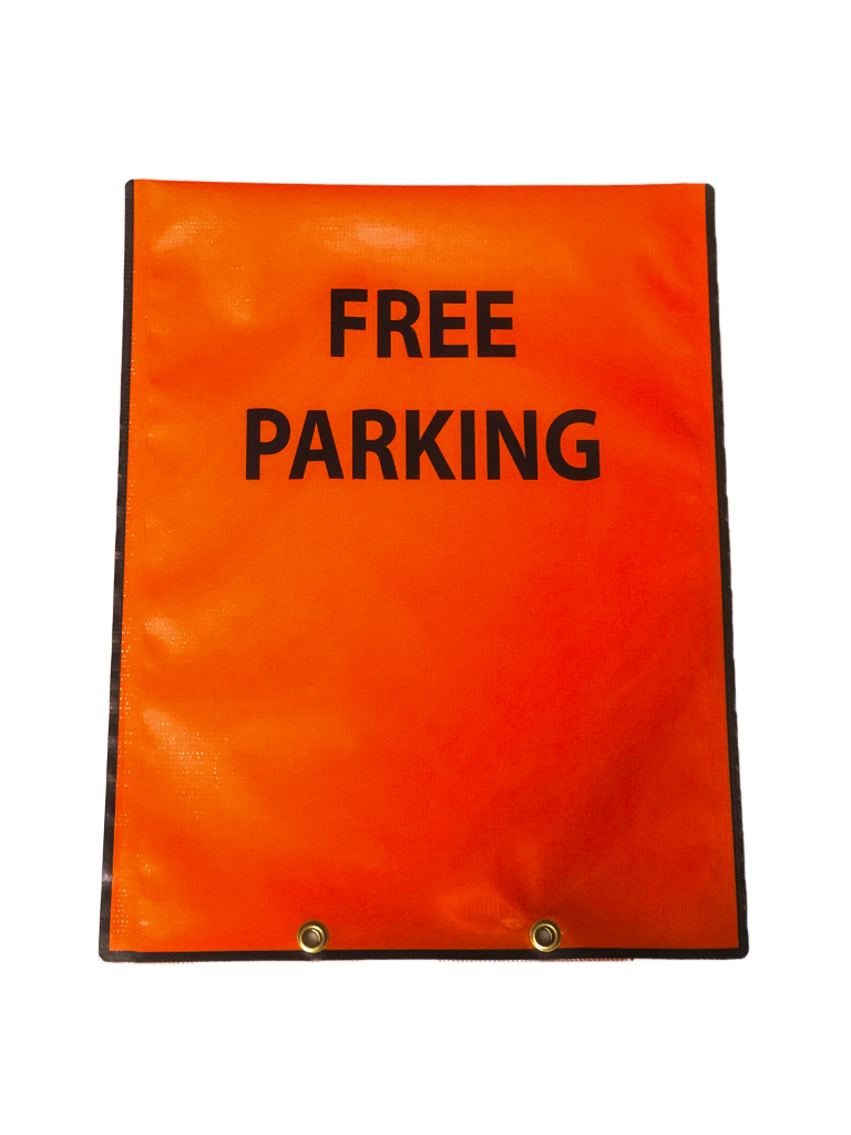 "Free Parking" Single Parking Meter Hood – Sign Covers