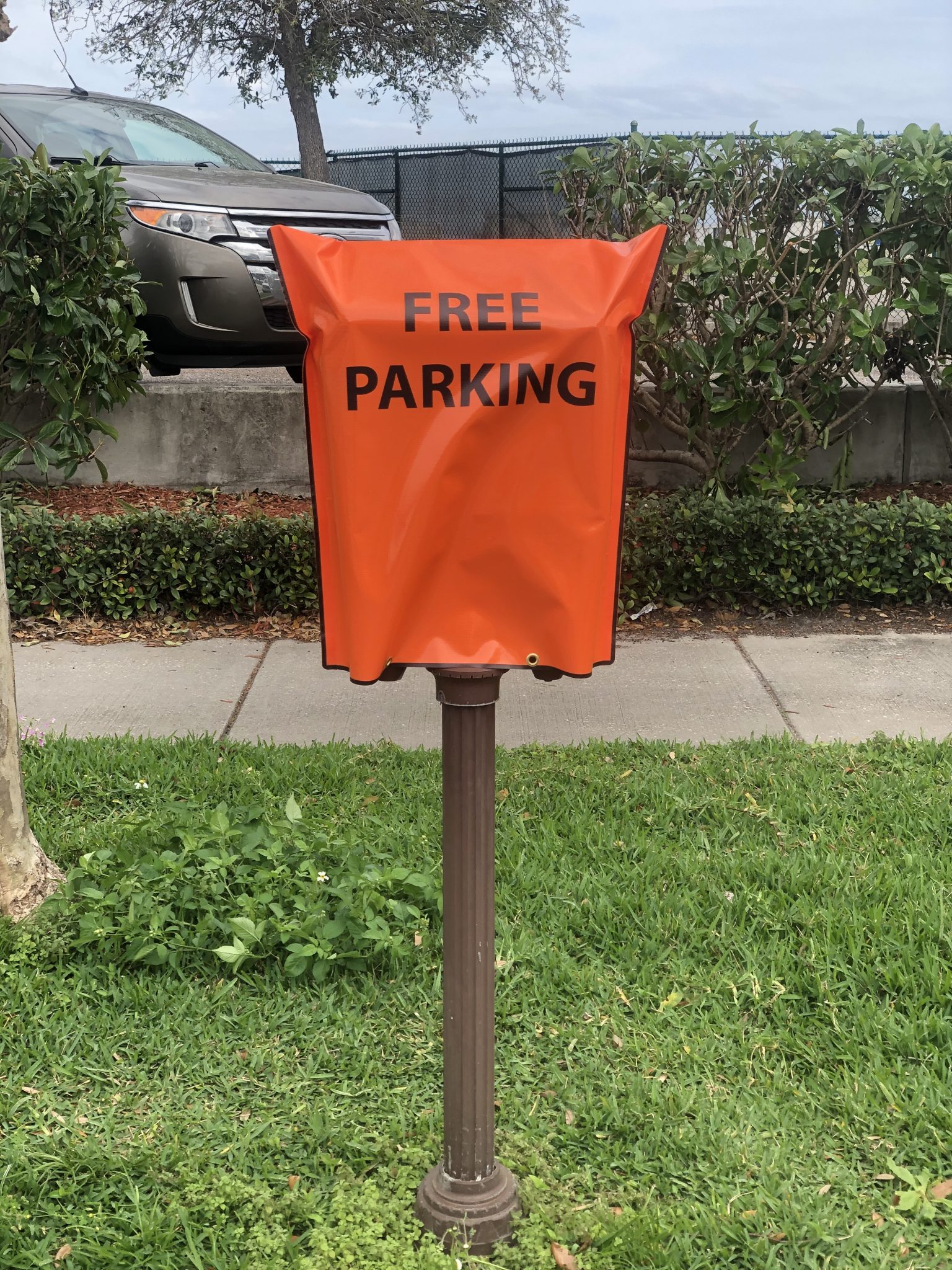 "Free Parking" Double Parking Meter Hood – Sign Covers